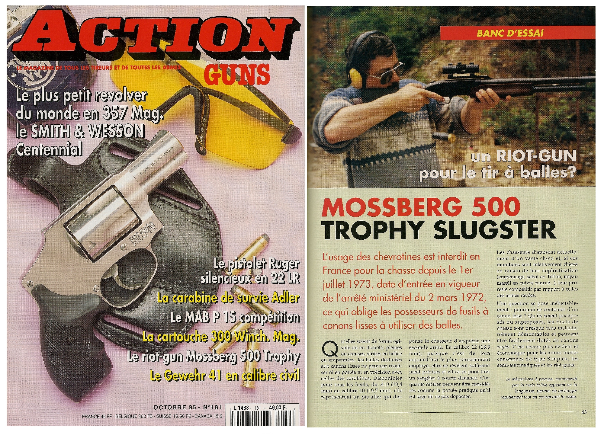 Essai armes | Catégorie | Fusils à canon lisse/rayé