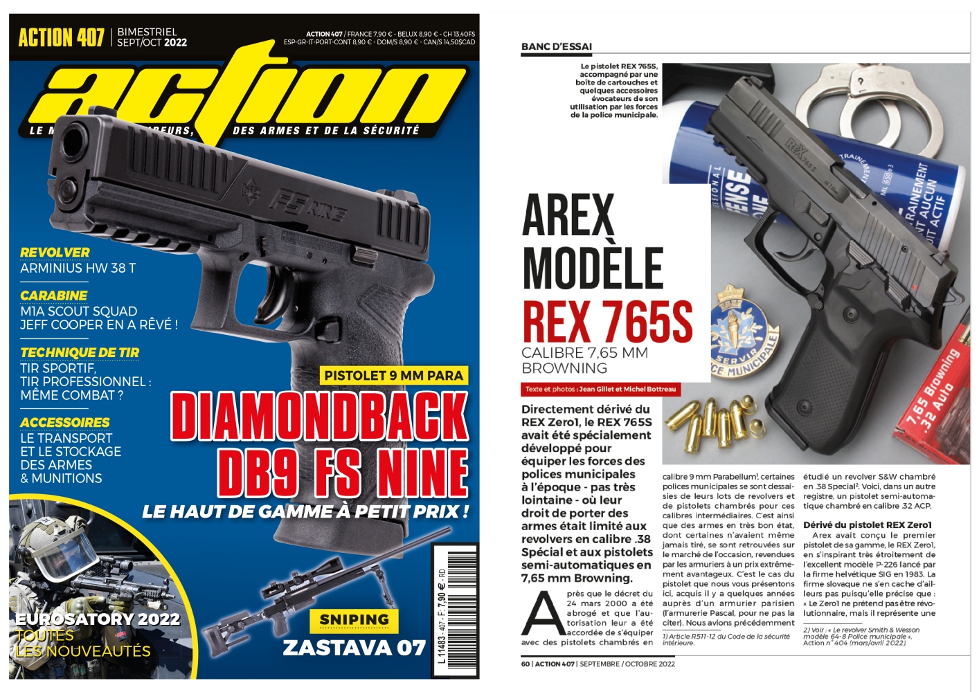 Essai armes | Pistolet arex REX 765 S / calibre 7,65 mm Browning
